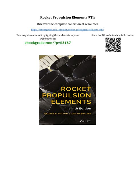 Rocket Propulsion Elements 9th Available All Format Pdf