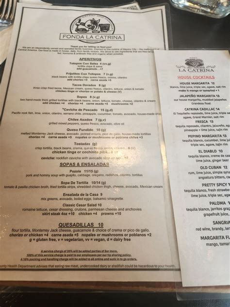 Fonda La Catrina Menu Full Menu Update 2026