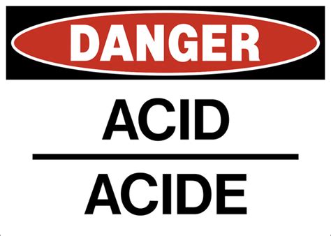 Acid Bilingual Danger Sign Western Safety Sign
