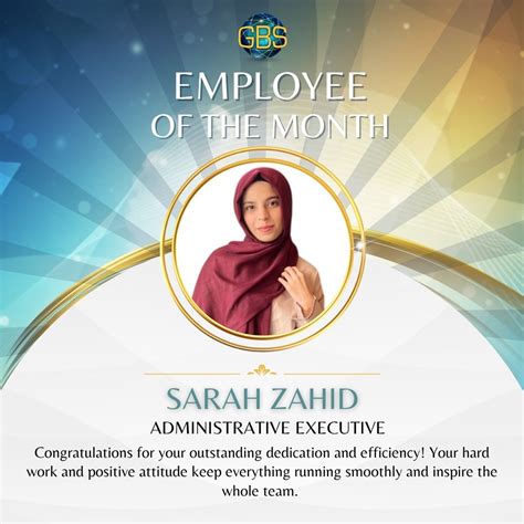 🌟 Congratulations To Our Employee Of The Month Sarah Zahid Your