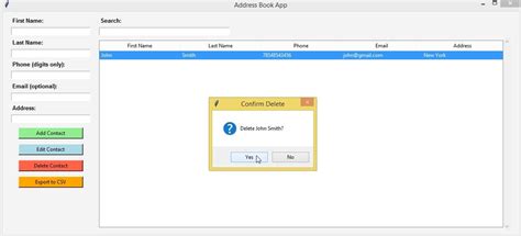 Complete Address Book Application Using Tkinter In Python With Source