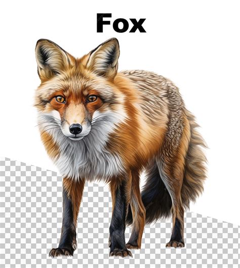 Premium Psd A Red Fox Is Standing On A White Background With The