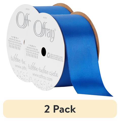 2 Pack Offray Ribbon Royal Blue 1 12 Inch Single Face Satin
