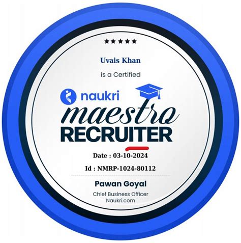 I Am Pleased To Announce That I Have Completed The Naukri Mastero Recruiter Course Offered By