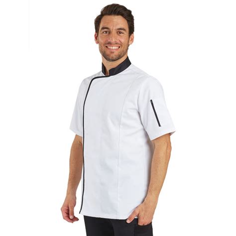 Veste De Cuisine Manches Courtes Professionnelle De Travail à Manches Courtes Homme Restaurant