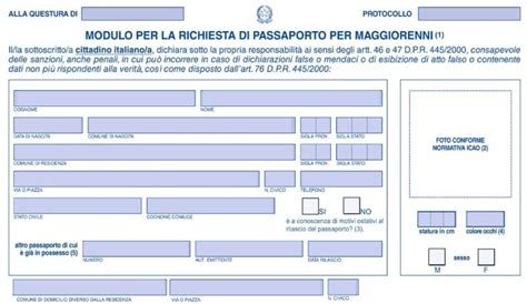 Modulo Richiesta Passaporto Pdf Editabile