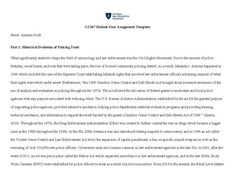 Cj 347 Module Four Assignment Policing Tools Evolution And Analysis