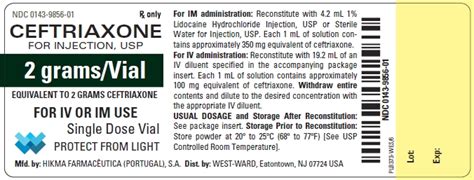 Product Images Ceftriaxone Photos Packaging Labels And Appearance