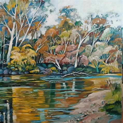 Landscape Golden River By Susan Trudinger