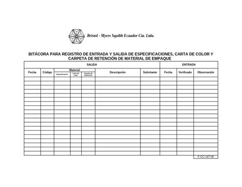F Cc 147 00 Bitacora Para Registro De Entrada Y Salida De