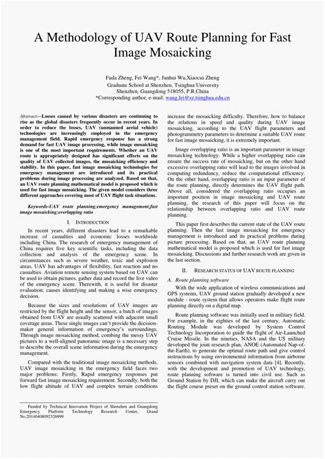 Pdf A Methodology Of Uav Route Planning For Fast Image Mosaicking