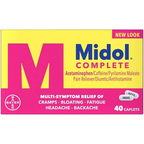 Midol Menstrual Symptom Relief Tablets Acetaminophen 40 Ct Shipt