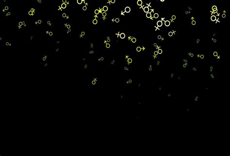 Dark Green Yellow Vector Texture With Male Female Icons 13997666