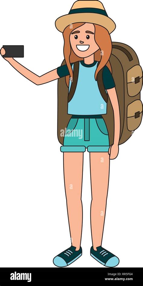 Tourist Woman Cartoon Stock Vector Image And Art Alamy