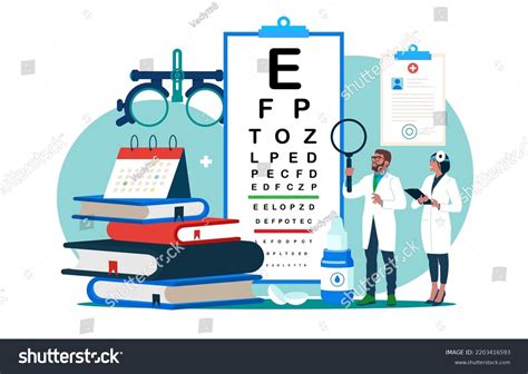 Eye Test Procedure Prescription Glasses Eye Stock Vector Royalty Free