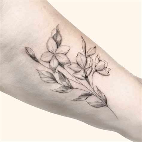 Line Flower Tattoo Designs