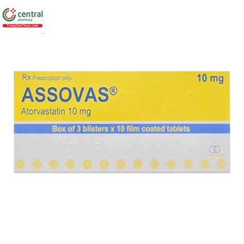 Thuốc Hạ Mỡ Máu Giảm Cholesterol Máu Assovas 10mg Có Giá Bao Nhiêu