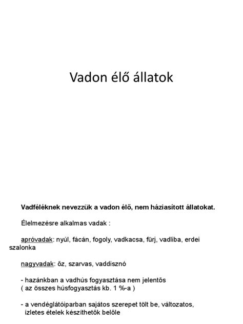 Vadon Élő Állatok Pdf