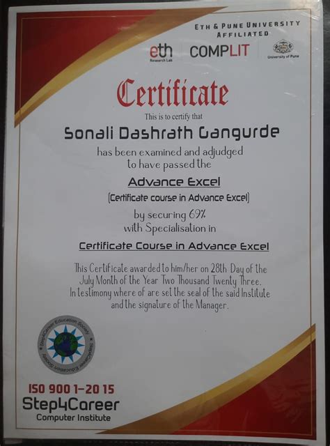 Advancedexcel Certification Dataanalysis Productivity