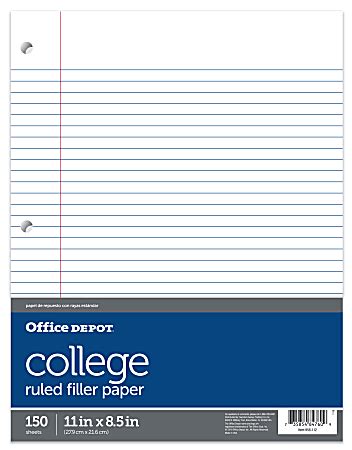 Office Depot Brand Notebook Filler Paper College Ruled 8 12 X 11 3 Hole