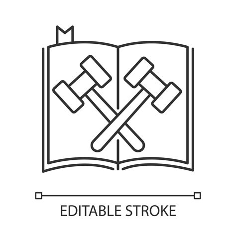 Legal Code Pixel Perfect Linear Icon Court Statute Law Book System Of Rules Regulations