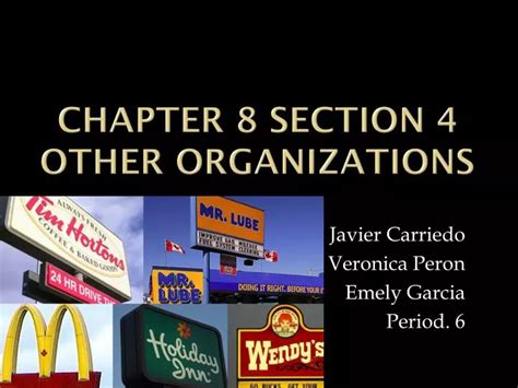 Ppt Chapter 8 Section 4 Other Organizations Powerpoint Presentation