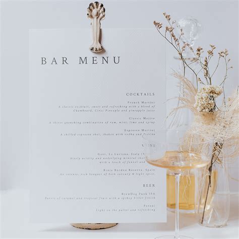 Wedding Bar Menu Ideas 60 Photos
