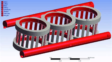 The Geometry Model Of The Jacket In Geometry Module In Ansys Fluent