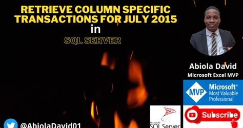Fetch Transactions For July 2015 In Sql Server Data Analytics