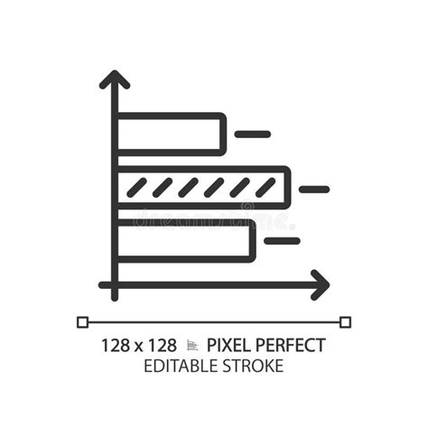 Horizontal Bar Chart Linear Icon Stock Vector Illustration Of Data