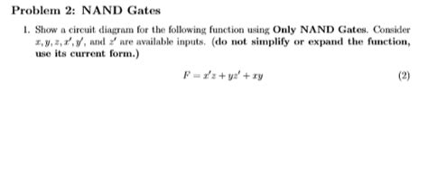 Solved Problem NAND Gates Show A Circuit Diagram For Chegg