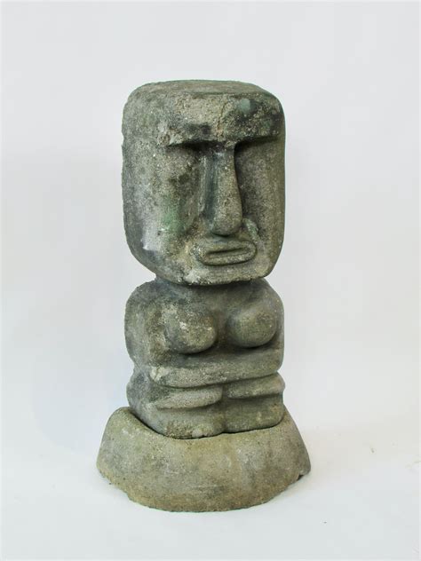 Early Stone Tiki Garden Statue On Base For Sale At 1stdibs Tiki Stone