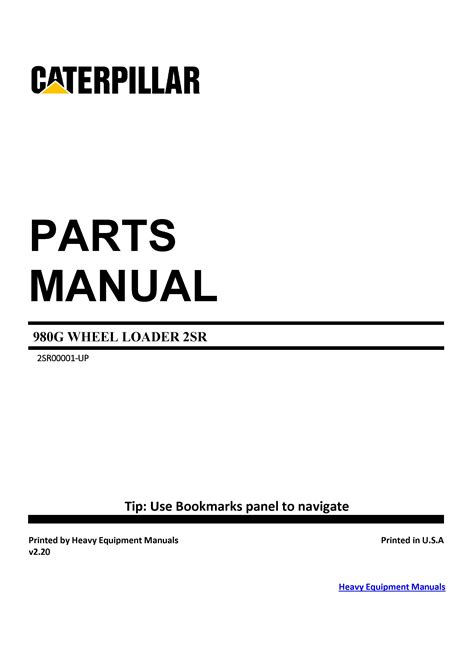 Download Caterpillar 980g Wheel Loader Parts Ma Heavy Equipment Manual