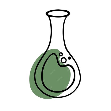 Doodle Flask With Colored Spot Premium Vector