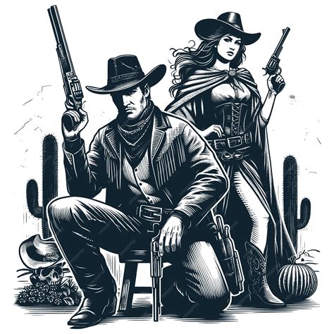 Vector De Vaquero Y Vaquero Vector Premium