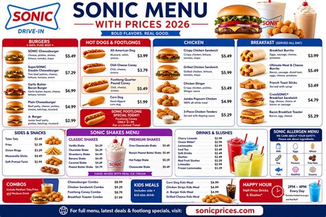 Sonic Menu With Prices 2026 Full Menu Pictures And Deals