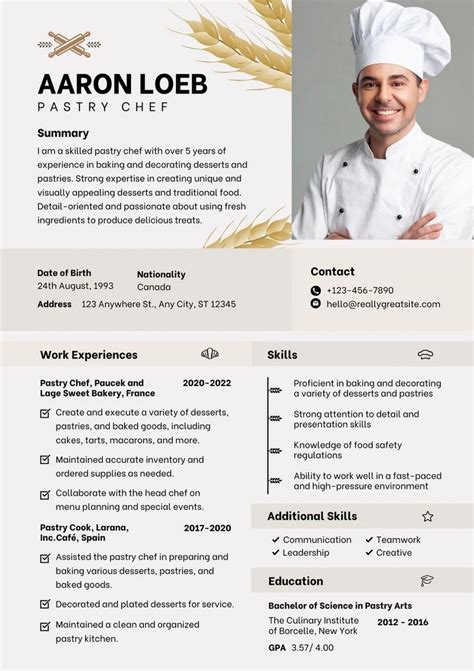 Sample Chef Resume