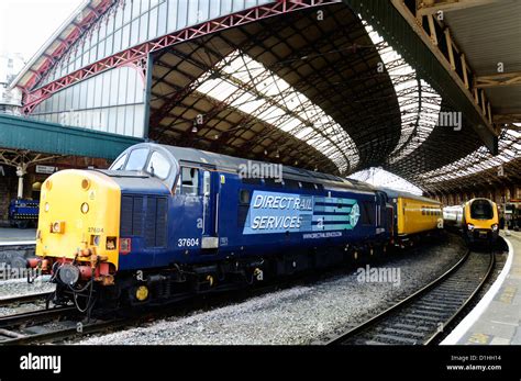 Drs Class 37 Number 37604 Diesel Electric Locomotive Ahead Of An