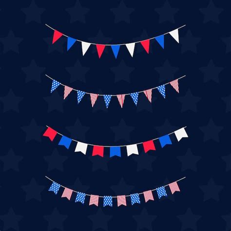 Premium Vector Various Colors Of American Independence Day Triangular