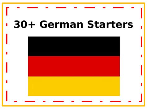 German Starter Activities Teaching Resources