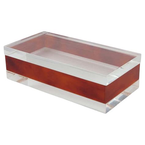 Modernist Plexiglass Or Lucite Faceted Box For Sale At 1stdibs