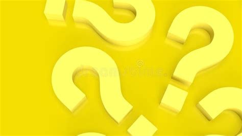 The Yellow Question Mark For Abstract Background 3d Rendering Stock