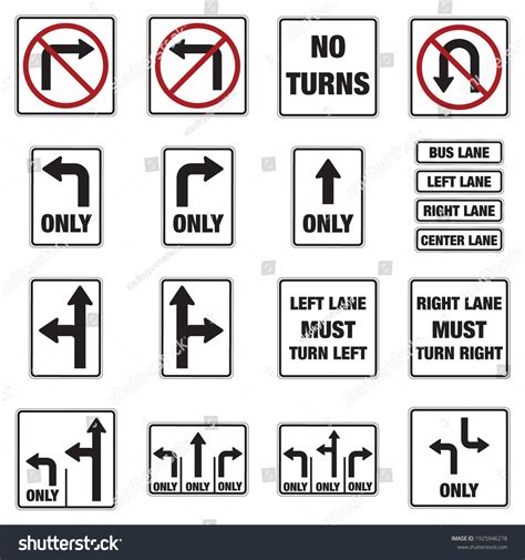 Road Signs United States Traffic Codes Stock Vector Royalty Free