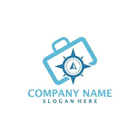 Compass Suitcase Logo Design Vector Suitcase Logo Design Template
