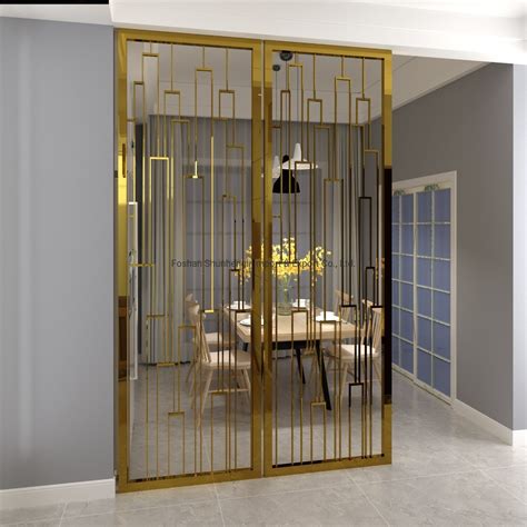 Gold Metal Room Divider Stainless Steel Hanging Screen Partition Room Divider And Metal Room