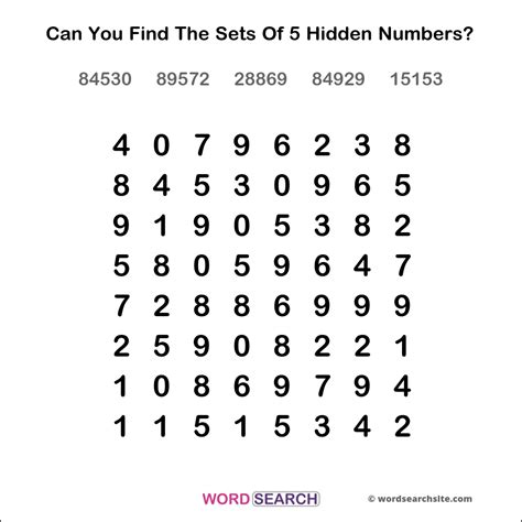 Number Word Searches Archives The Word Search Site