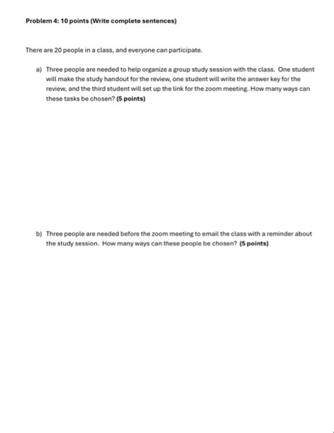 Solved Problem 4 10 ﻿points Write Complete Sentencesthere