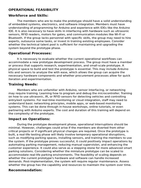 Operational Feasibility Pdf Arduino Prototype
