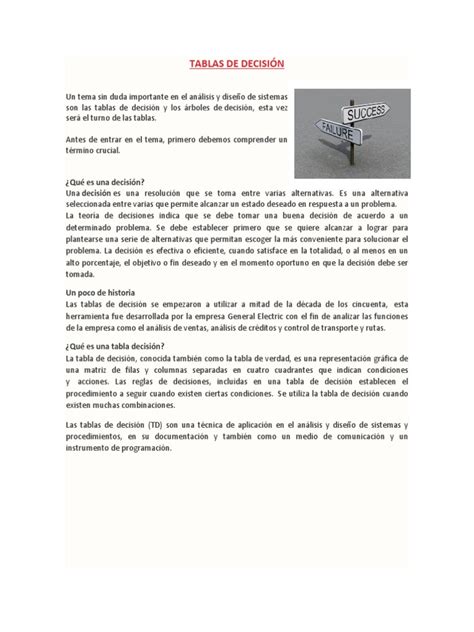 Guía De Tablas De Decisión Pdf Optimización Matemática Función