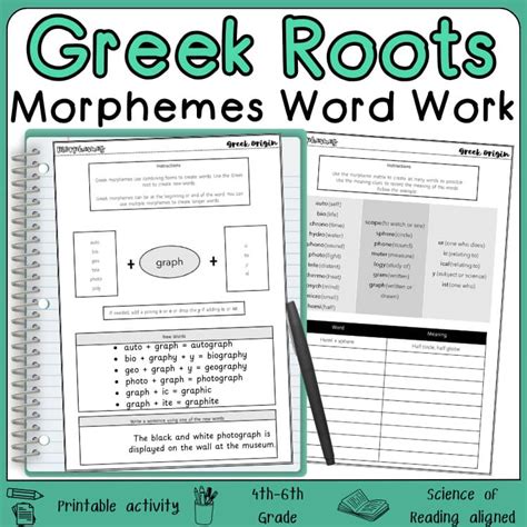 Greek Roots Worksheets 4th And 5th Grade Etymology Morphology Morphemes